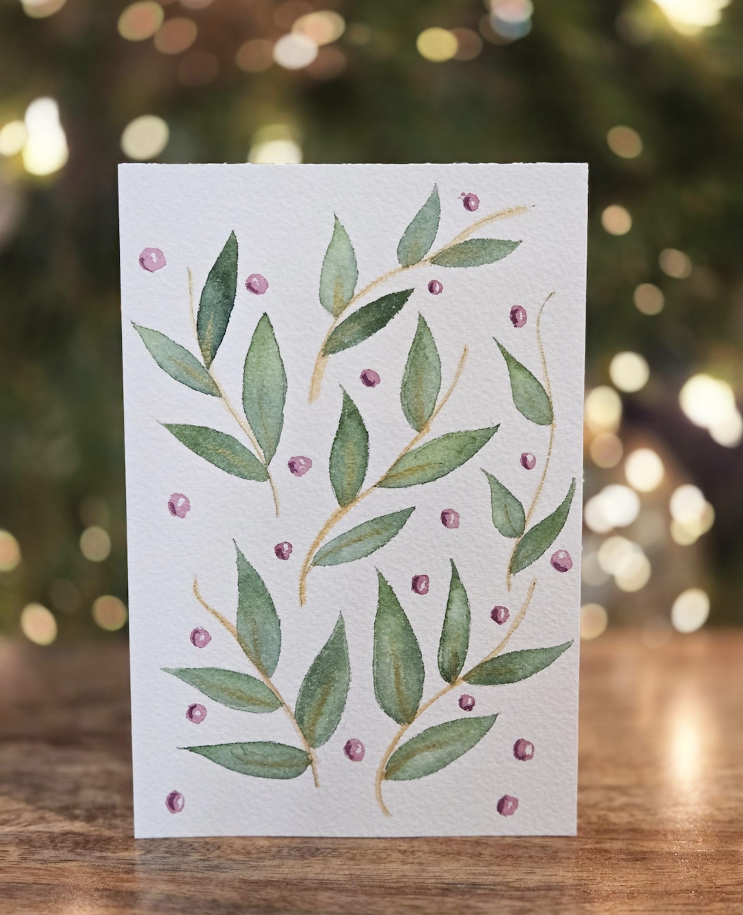 Set of 4 Hand-painted Watercolor Christmas Cards - Etsy UK