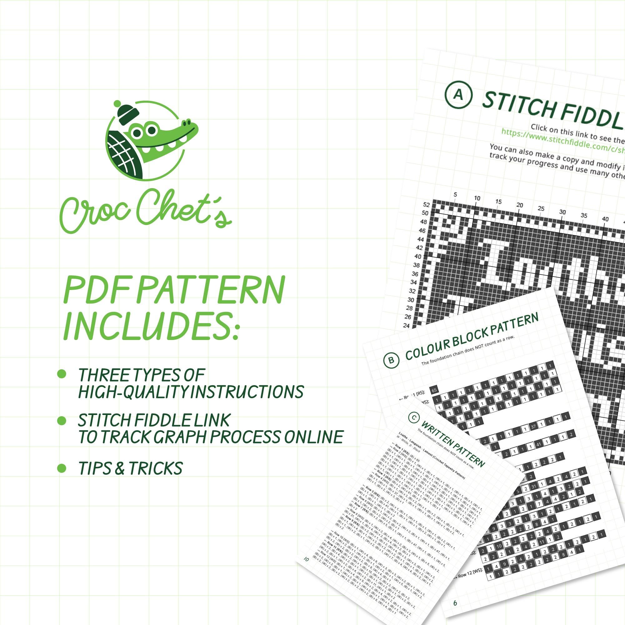 PDF PATTERN: Loathe Languish Lament | Digital Crochet Tapestry Pattern ...