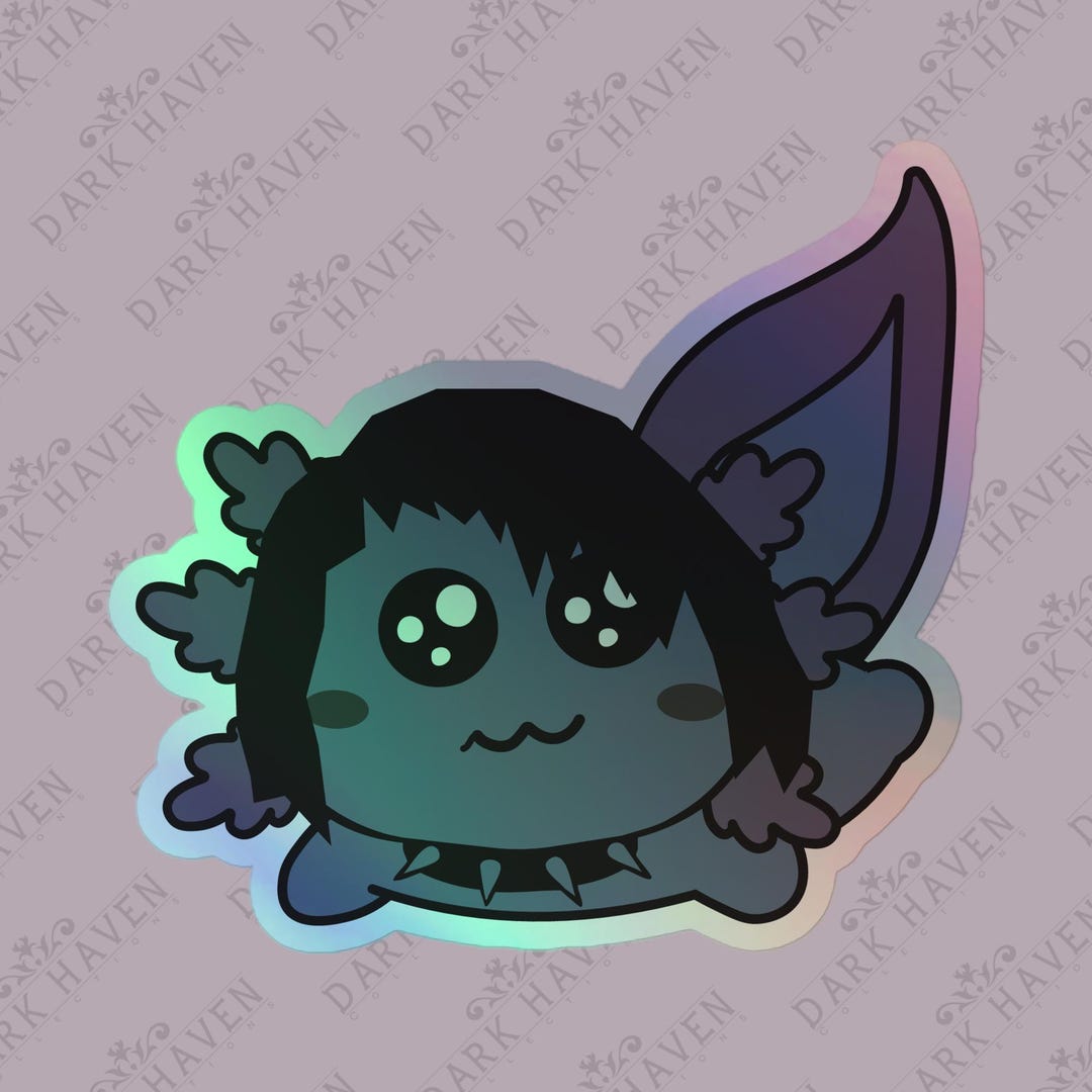 Gothic Axolotl Holographic Sticker: Spooky Goth Amphibian Gothalotl - Etsy