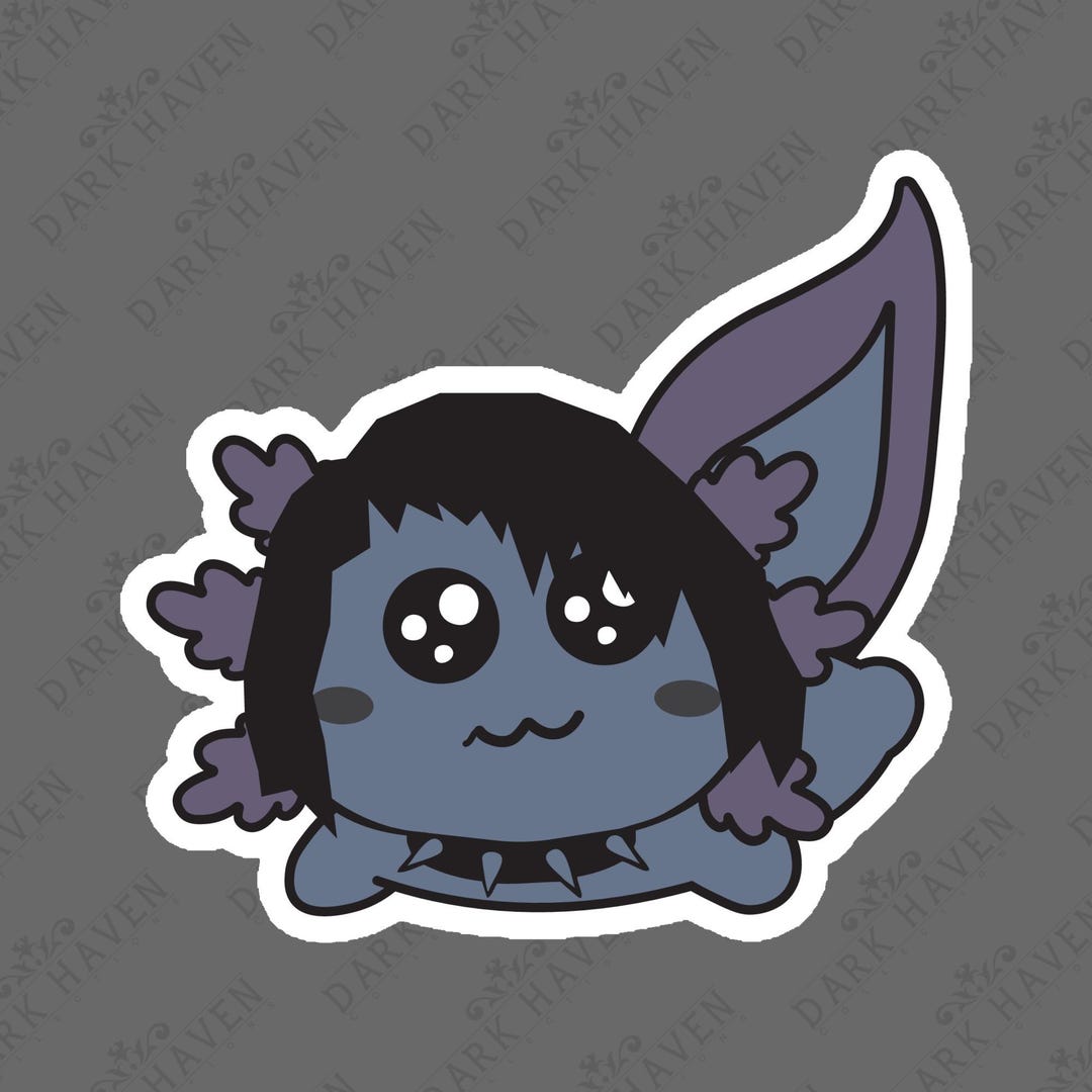 Gothic Axolotl Magnet: Spooky Goth Amphibian Gothalotl - Etsy