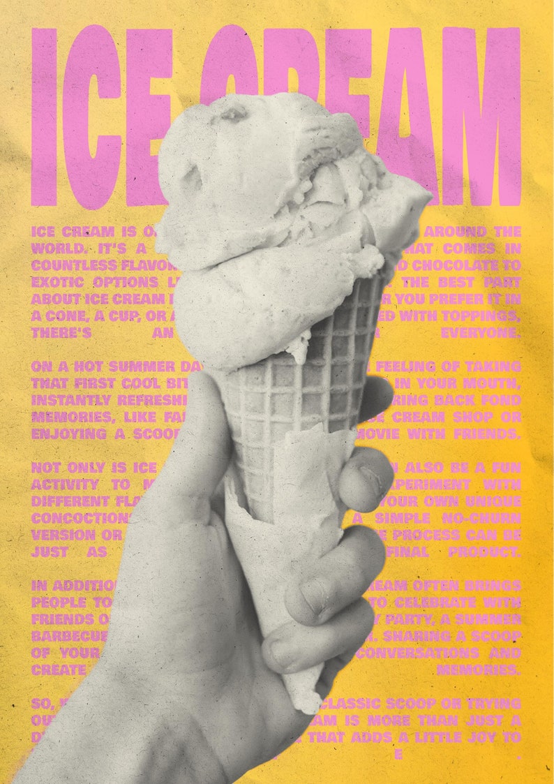 Ice Cream Vintage Poster - Etsy