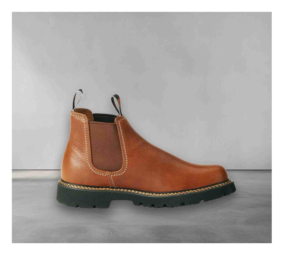 Rich Chestnut Mens Classic Spot Round Toe Hog Boots - Etsy