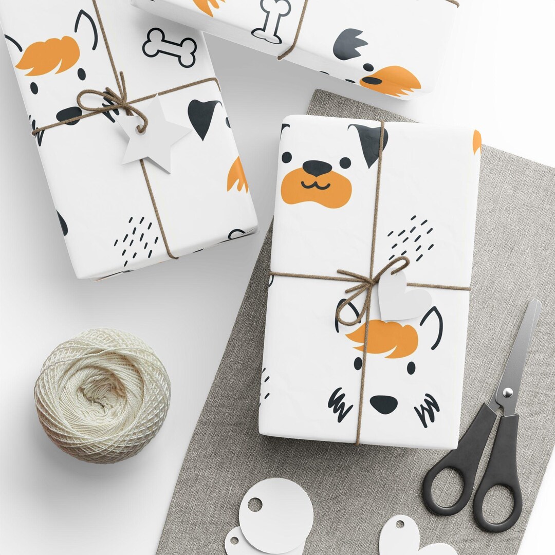 Wrapping Paper, Doggie Gift Wrap for Dog Lovers, Whimsical Dog Mom Dad ...