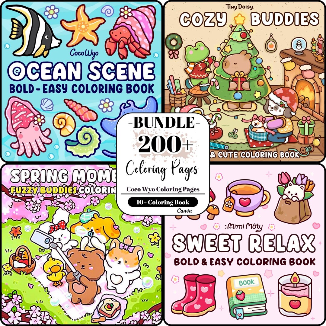 200+ Coloring Pages Bundle , Coloring Book Bundle , Coco Wyo. - Etsy