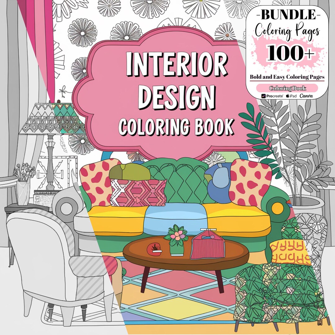 100+ Home Interior Design Coloring Pages Books , Interior Design ...