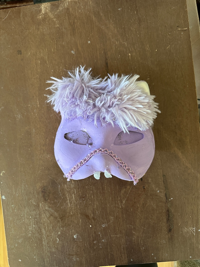 Cat Mask Purple Hair for Cosplay and Costume - Etsy