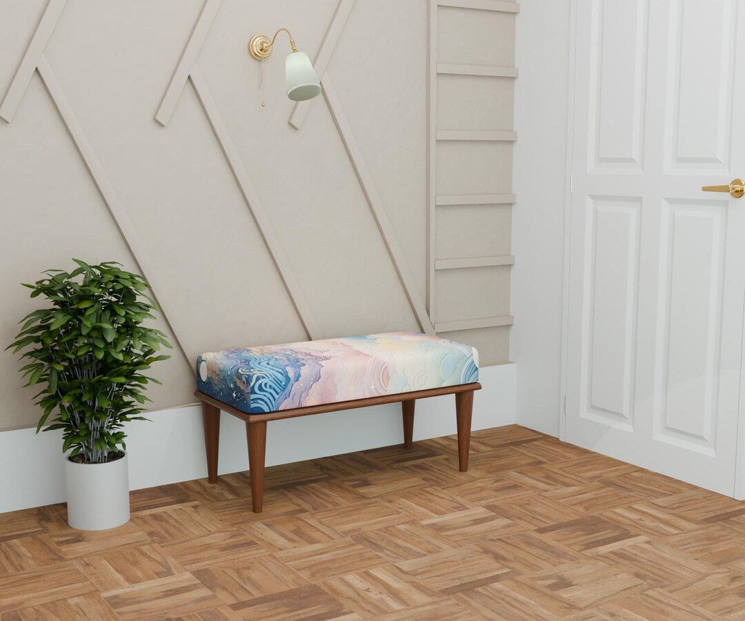 Cloud Print Bench, Bright Bench, Outdoor Furniture, Customizable Bench ...