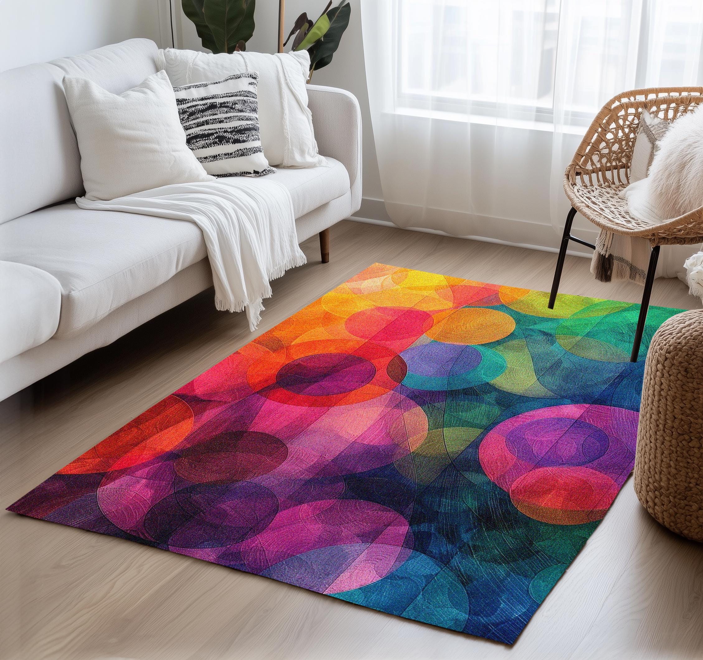 Designer Rug, Colorful Rug, Modern Printed Rug, Non-slip Backing Rug ...