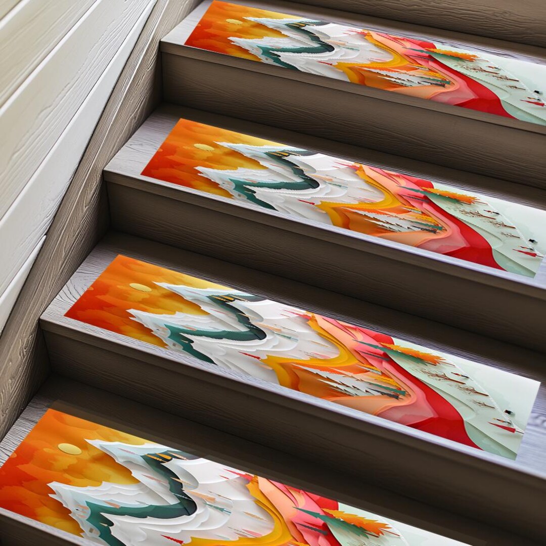 3D Printed Stair Mat, Designer Mats for Stair Treads, Colorful Stair ...