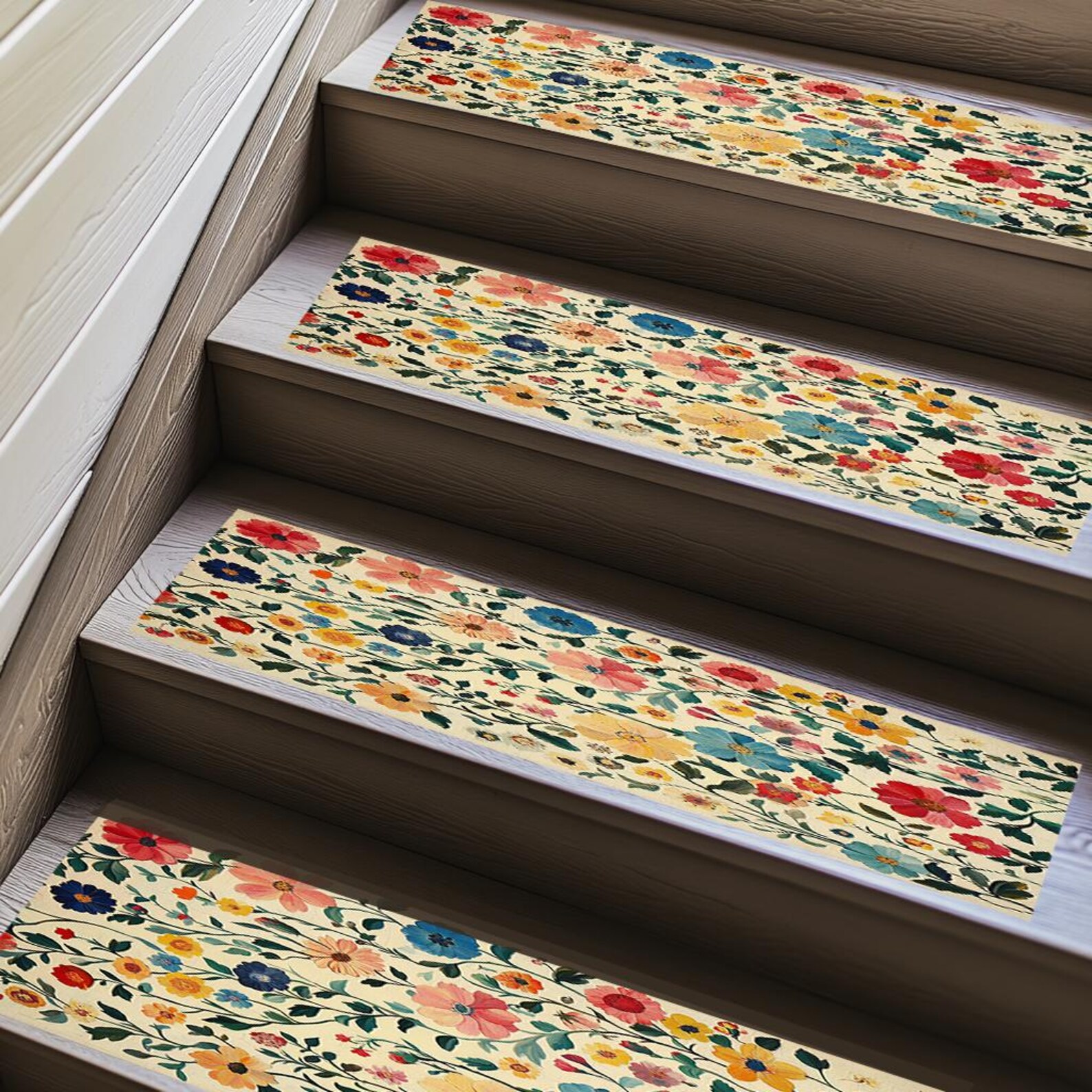 Floral Stair Mats, Premium Stair Mats, Eco-friendly Stair Mats, Stair ...