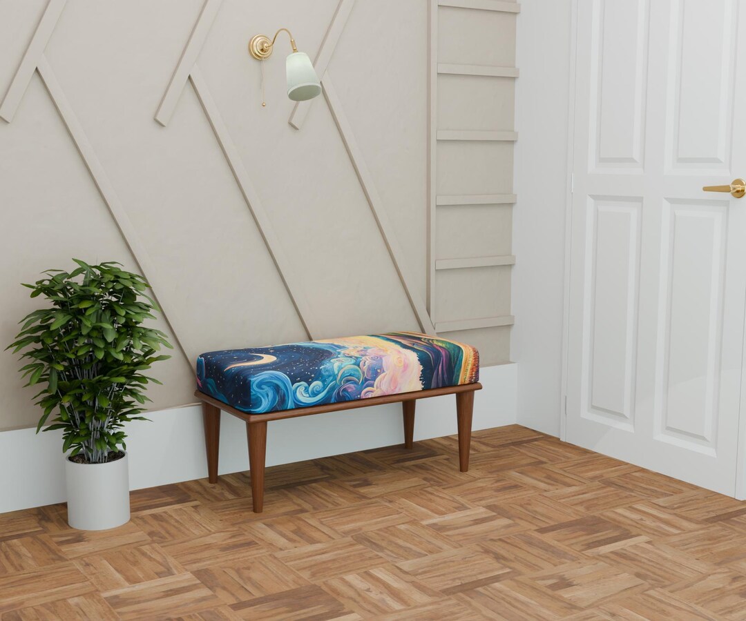 Night Theme Bench, Prairie Design Bench, Entryway Organizer, Reading ...