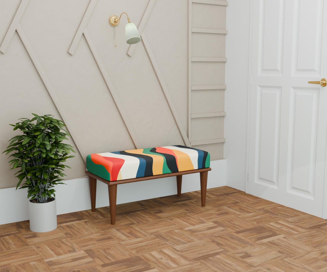 Multicolor Modern Bench, Custom Made Bench, Window Seat Bench, Make up ...