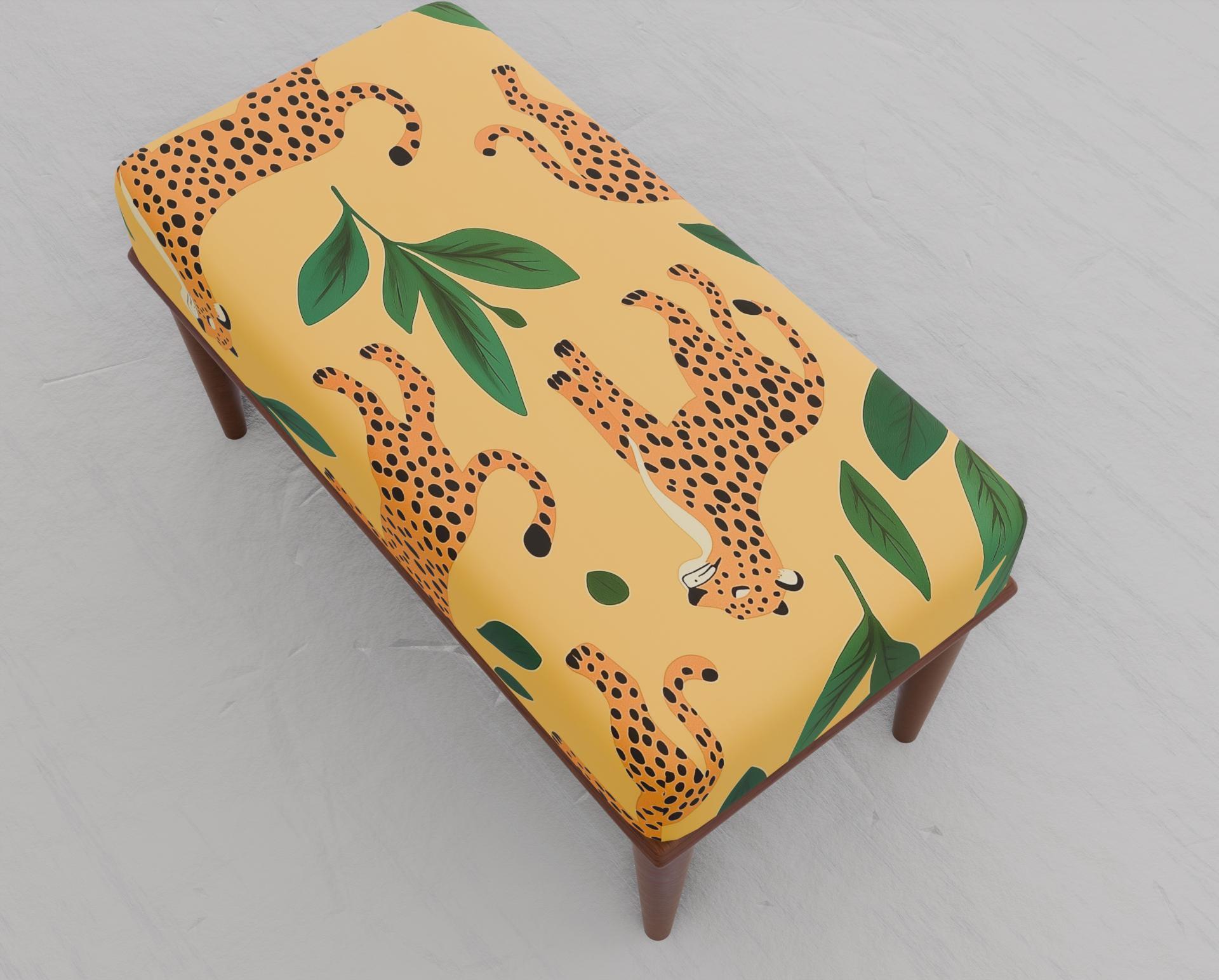 Leopard Print Ottoman Bench: Handmade, Versatile Seating 176 - Etsy