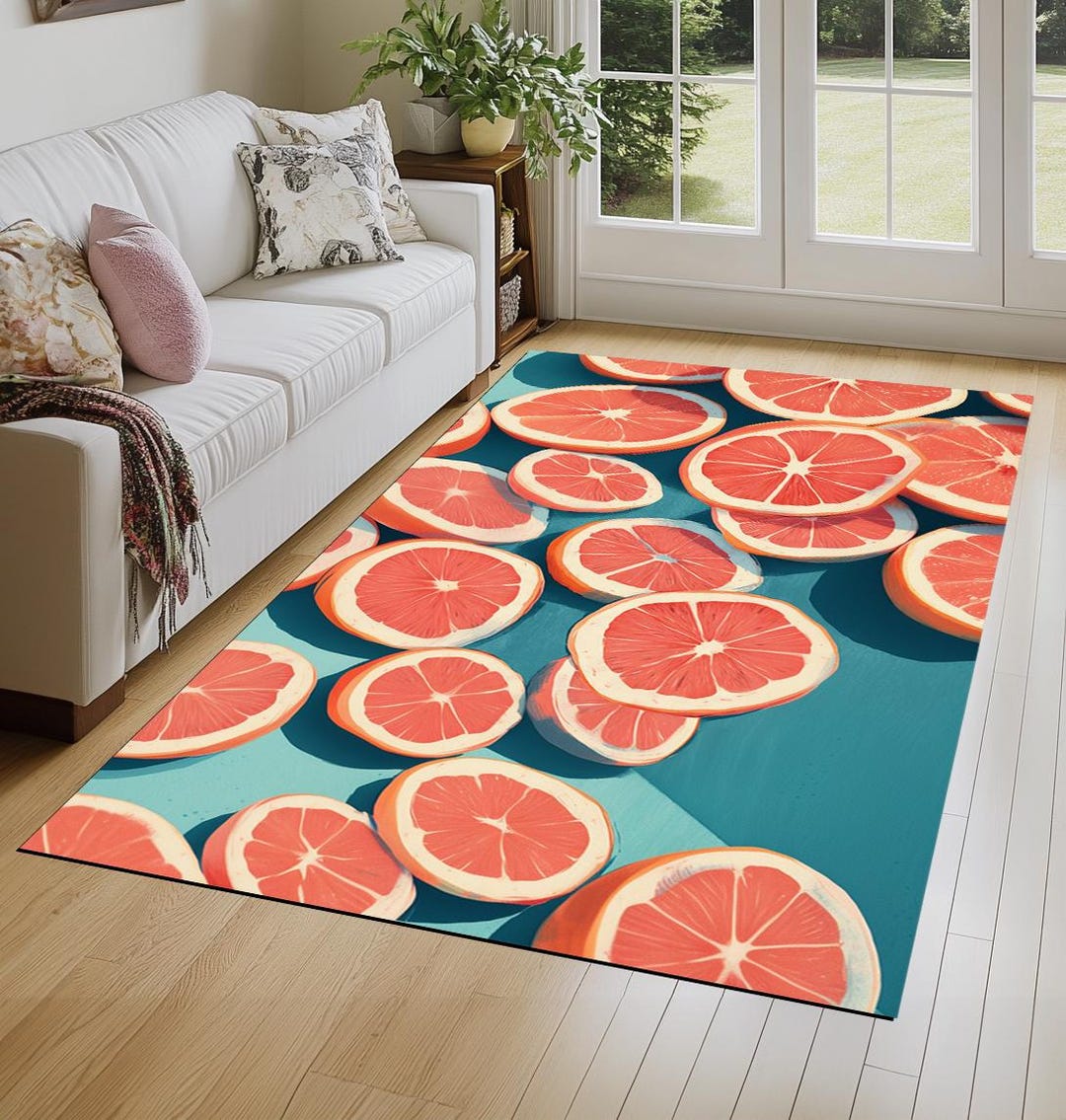 Fruit Patterned Area Rugs, 3D Design Printed Area Rug, Easy to Clean ...