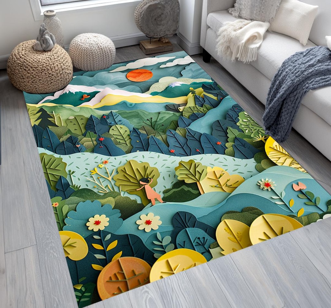 Cute Design Rug, Forest Print Rug, Modern Decoration Rug, Anti Slip Rug ...