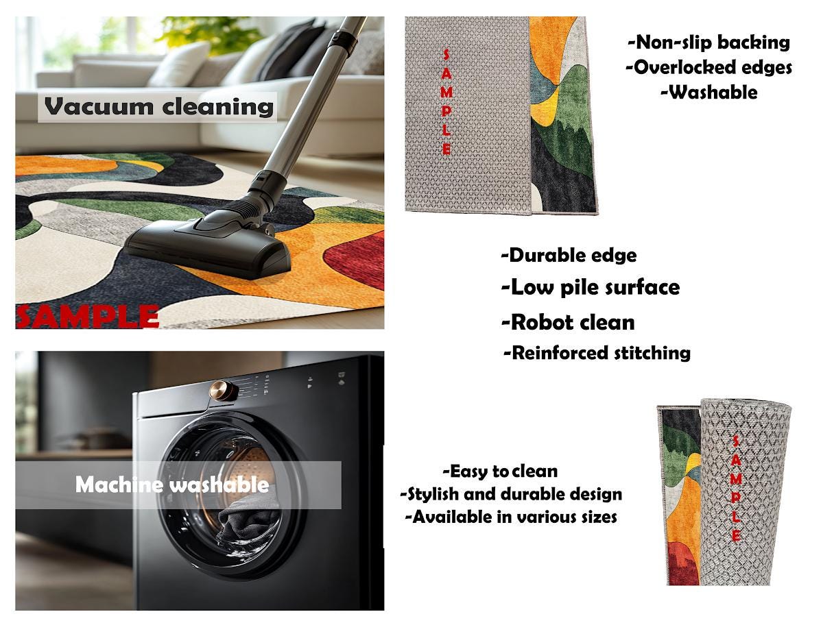 Bird Print Rug, Summer Rug, Bright Rug, Foldable Rug, Floor Covering ...