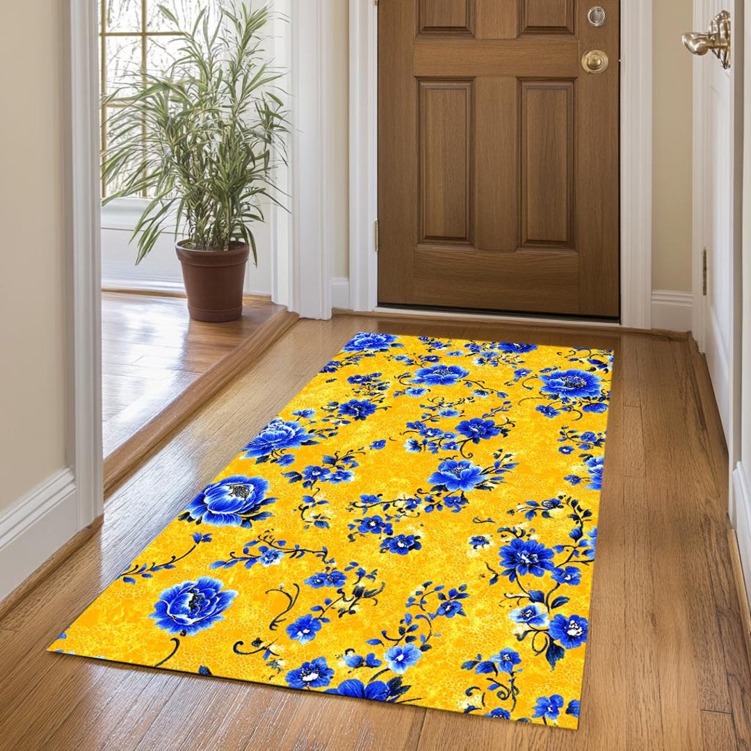 Yellow Print Rug, Stunning Design Rug, High Quality Rug, Large Rug ...