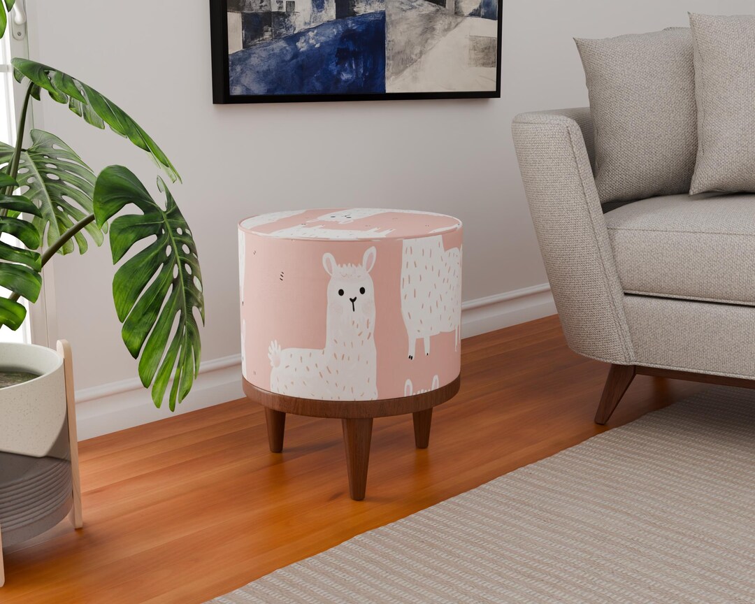 Lama Print Pouf, Pinky Footstool, Cute Poufy Furniture, Pet Friendly ...
