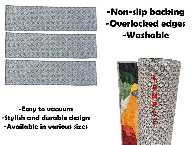 Traditional Aesthetic Step Mat, Tan & Blue Vintage Design Stair Carpets ...