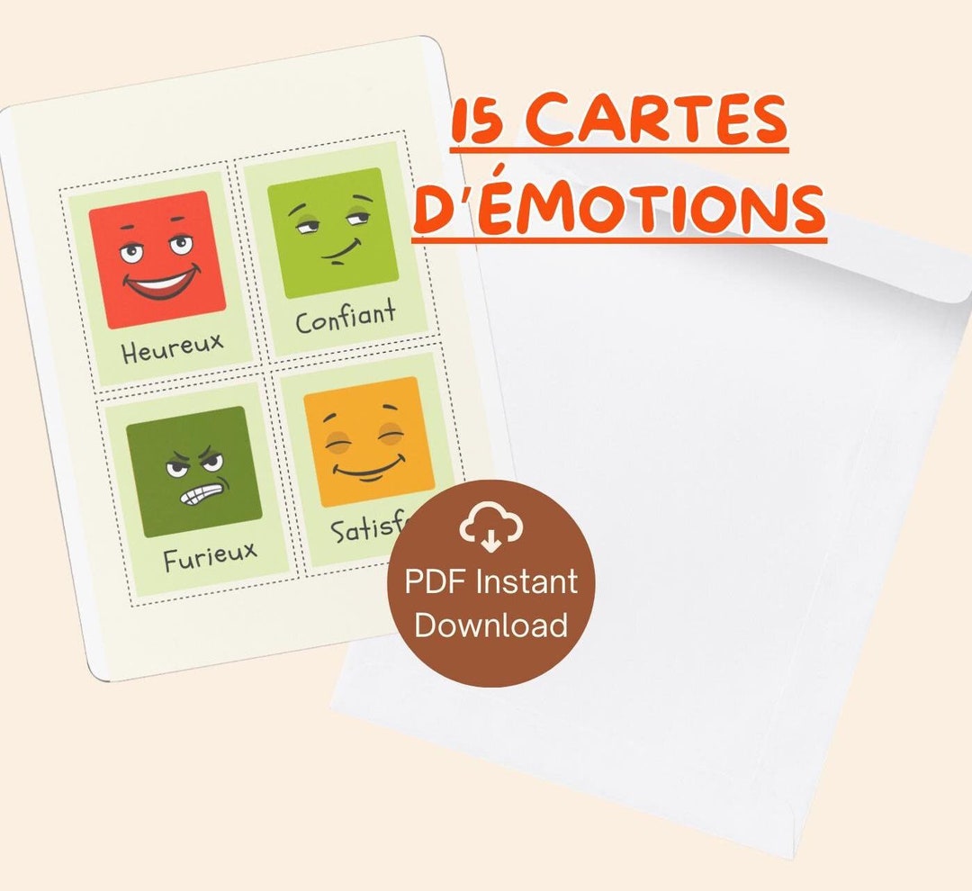 Educational Emotions Cards for Children in French Montessori Learn ...