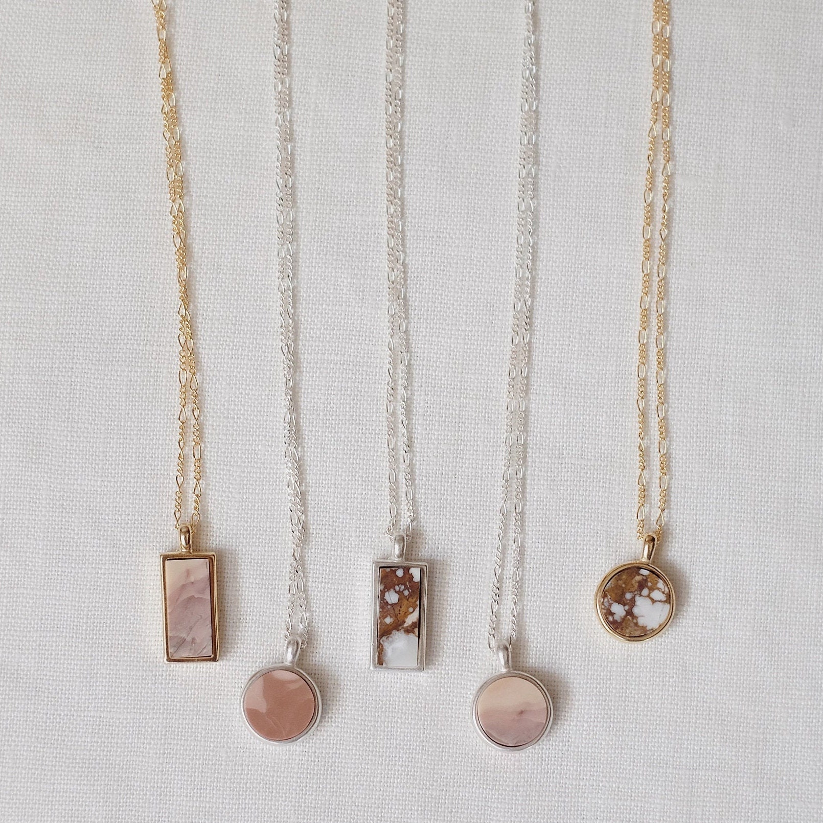 Token Necklace Custom Cut Stone Pendant | Etsy