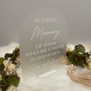 In Loving Memory Sign, in Memory Sign, Memorial Wedding Sign, Reserved ...