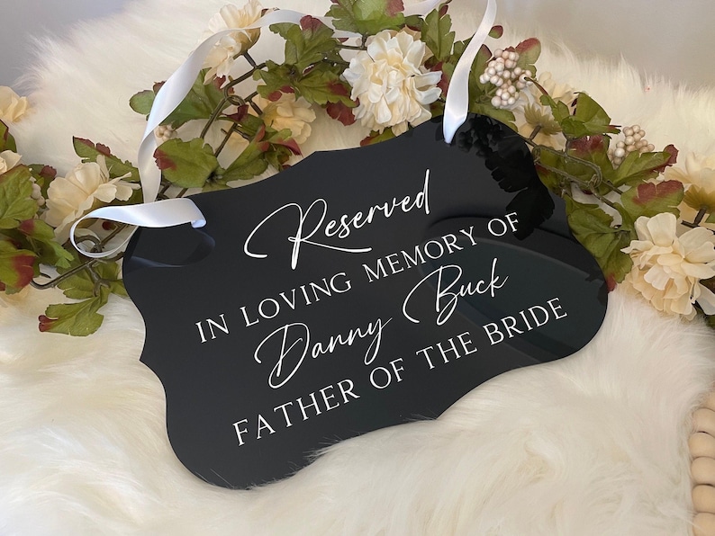 In Loving Memory Sign for Weddings, Reserved Wedding Sign, Memorial ...