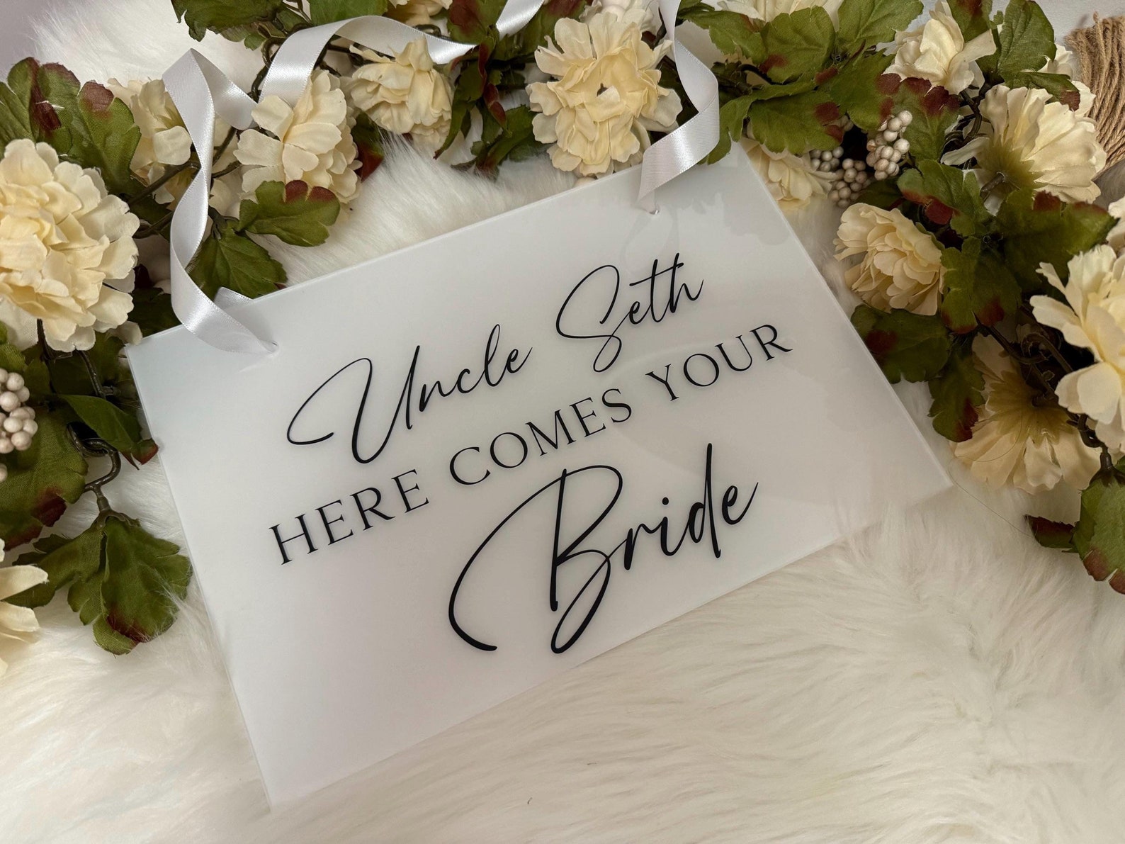 Here Comes the Bride Sign, Ring Bearer Sign, Flower Girl Sign, Wedding ...