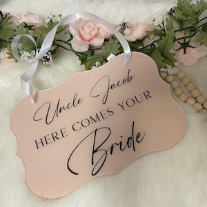 Here Comes the Bride Sign, Ring Bearer Sign, Flower Girl Sign, Wedding ...