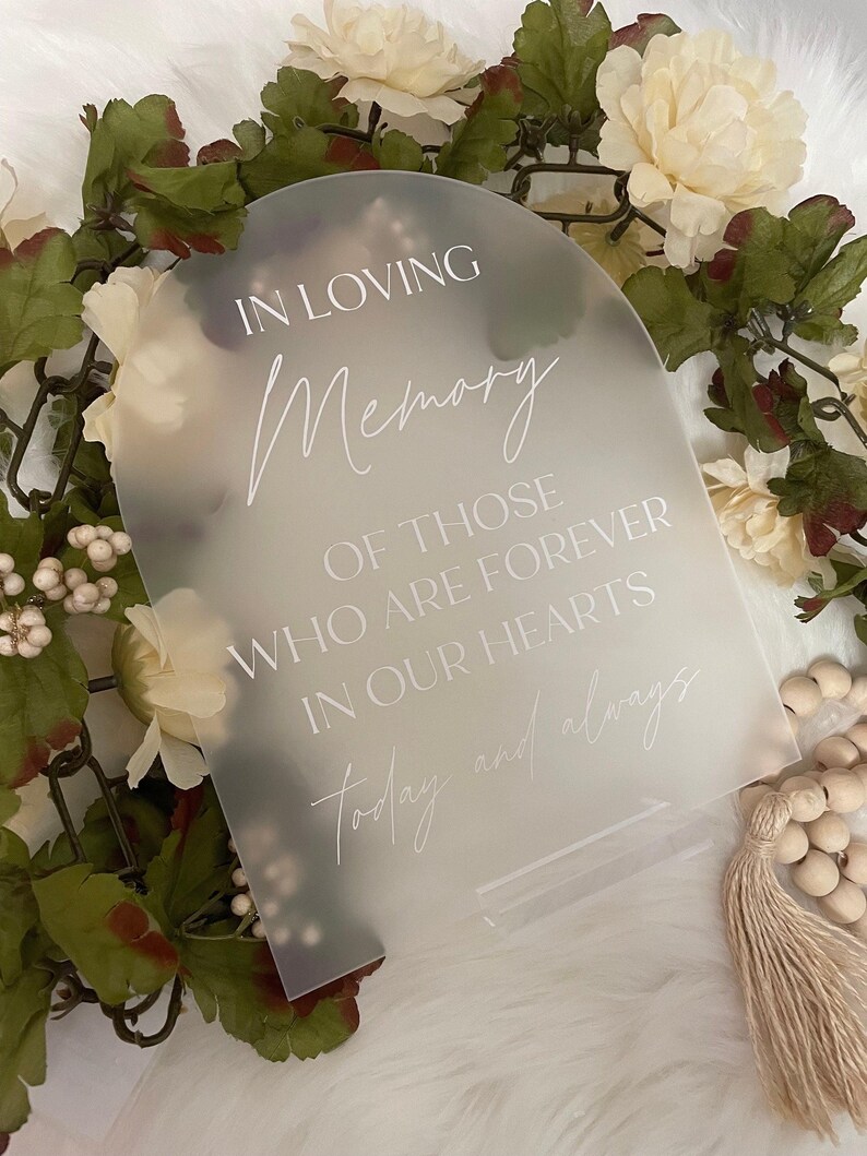 In Loving Memory Sign, in Memory Sign, Memorial Wedding Sign, Reserved ...