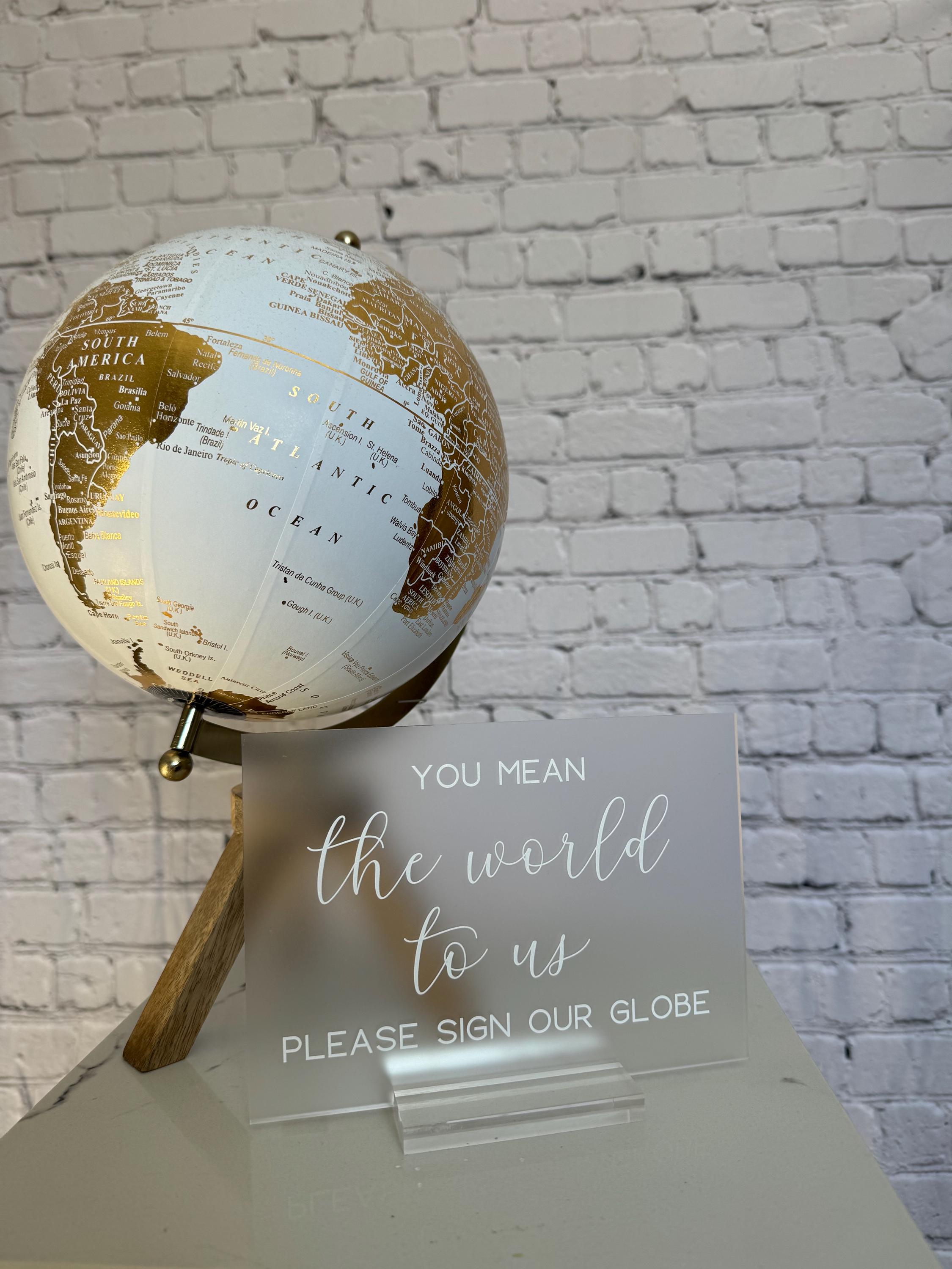 Globe Guestbook Sign, Please Sign Our Globe, You Mean the World to Us ...