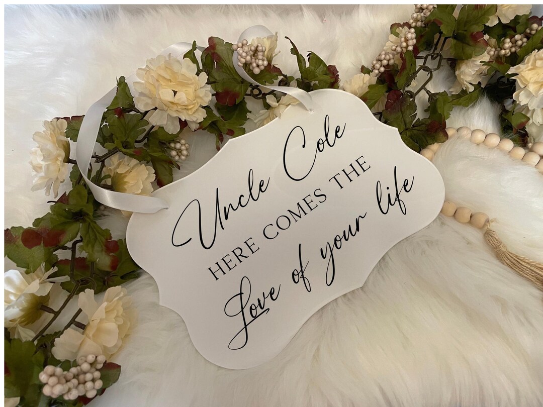 Here Comes the Bride Sign, Ring Bearer Sign, Flower Girl Sign, Wedding ...