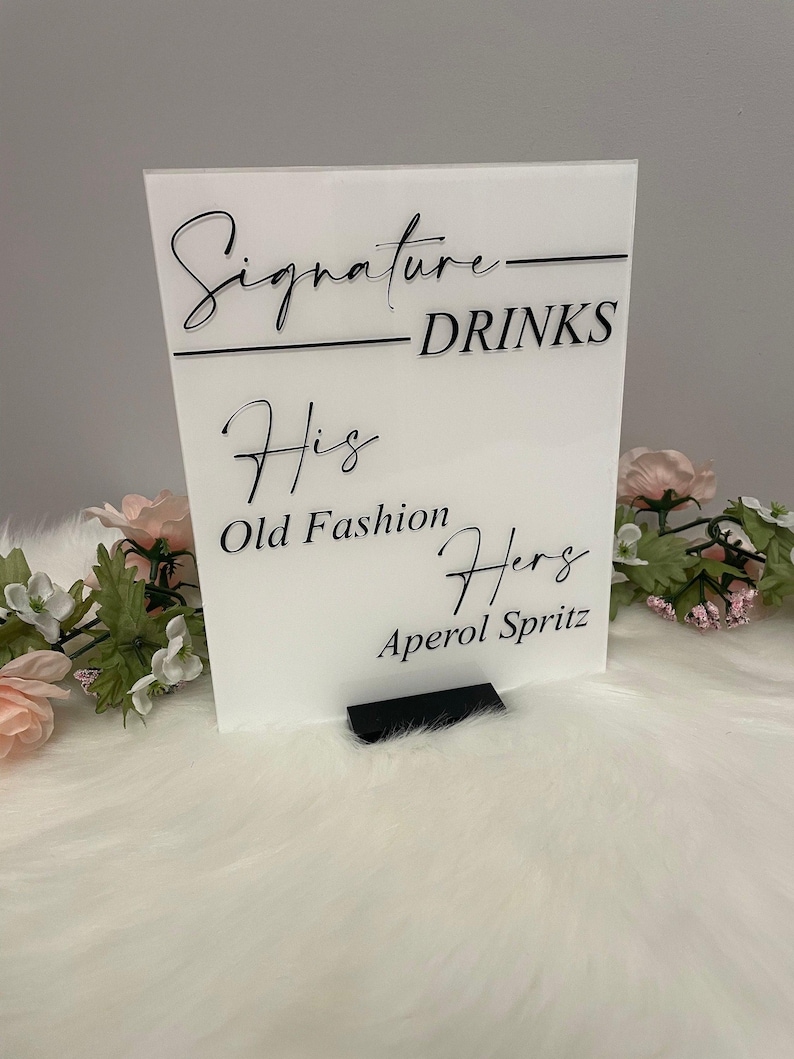 Signature Drinks Sign | Signature Drink Menu | His and Hers Drinks Sign ...
