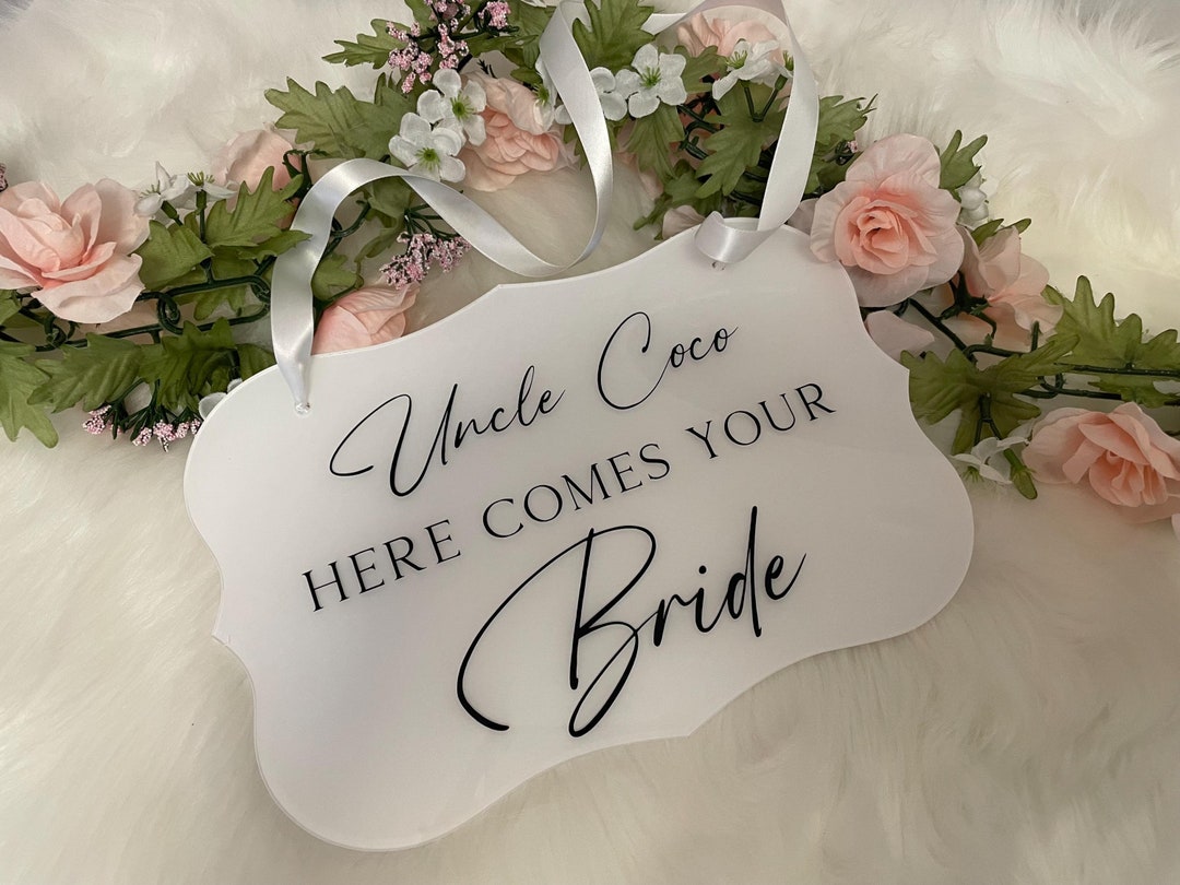 Here Comes the Bride Sign, Ring Bearer Sign, Flower Girl Sign, Wedding ...