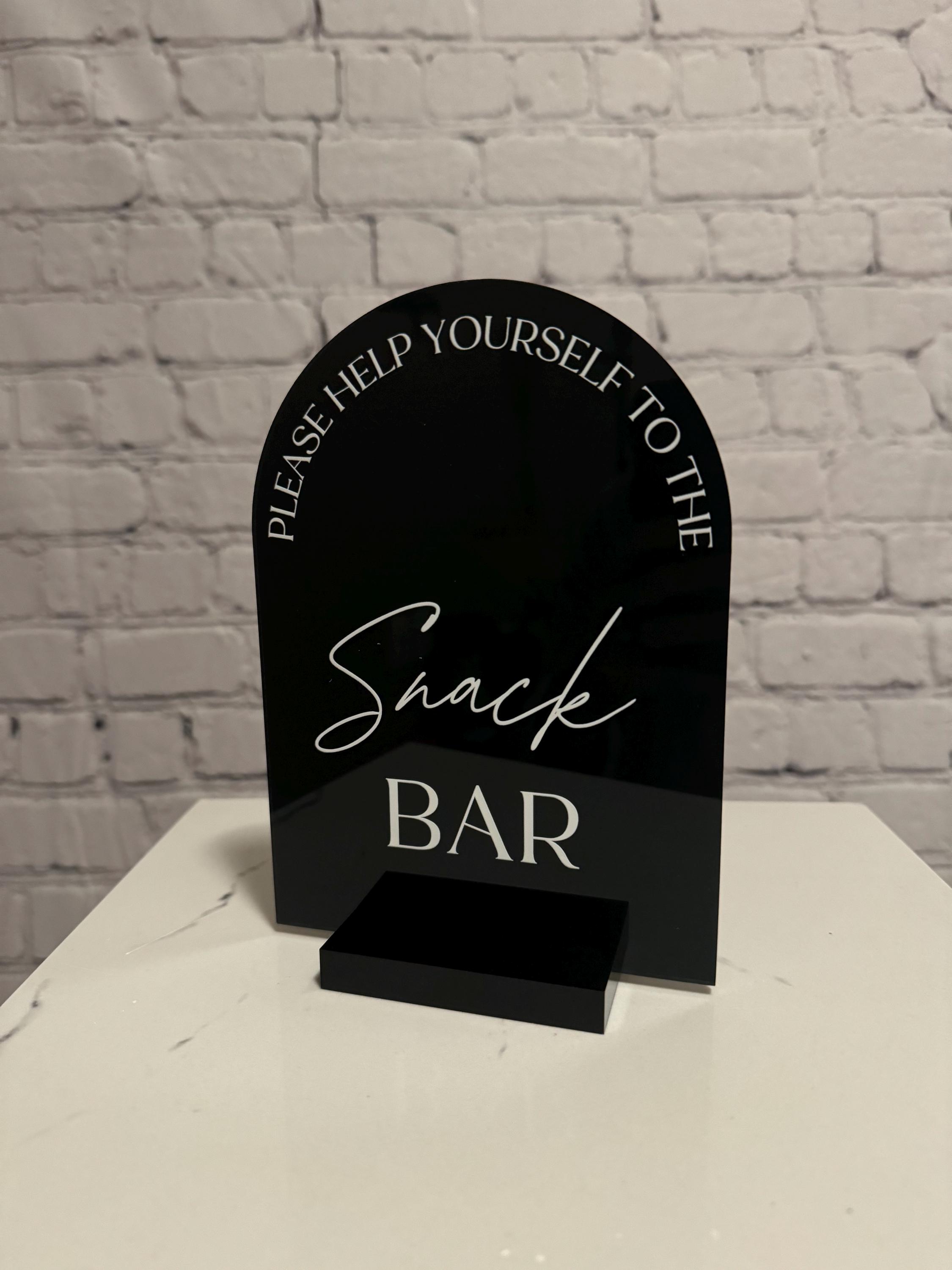 Snack Bar Sign, Snack Station Sign, Wedding Bar Sign, Dessert Bar Sign ...