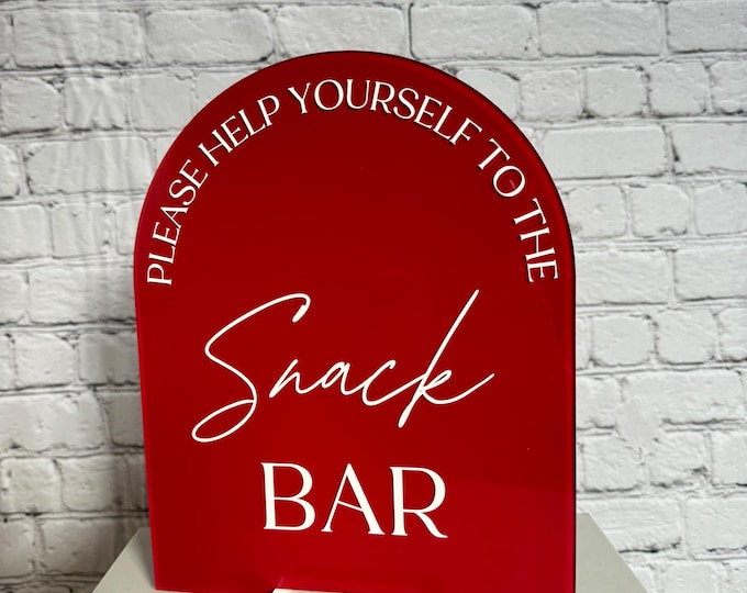 Snack Bar Sign Wedding Table Sign Bridal Shower Engagement Party Sign ...