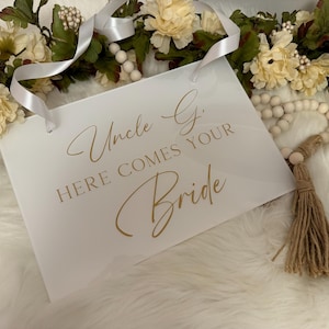 Here Comes the Bride Sign, Ring Bearer Sign, Flower Girl Sign, Wedding ...