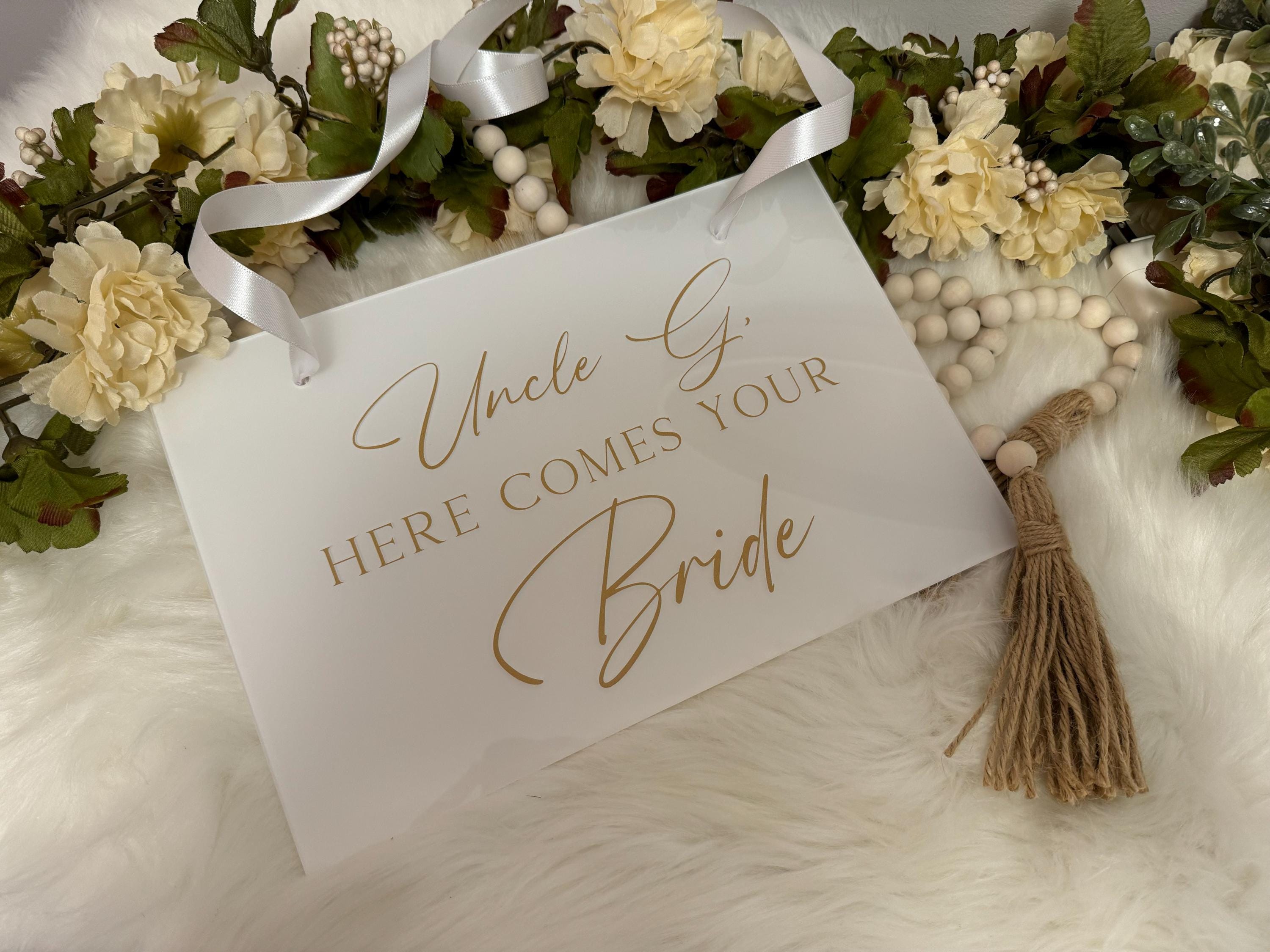 Here Comes the Bride Sign, Ring Bearer Sign, Flower Girl Sign, Wedding ...