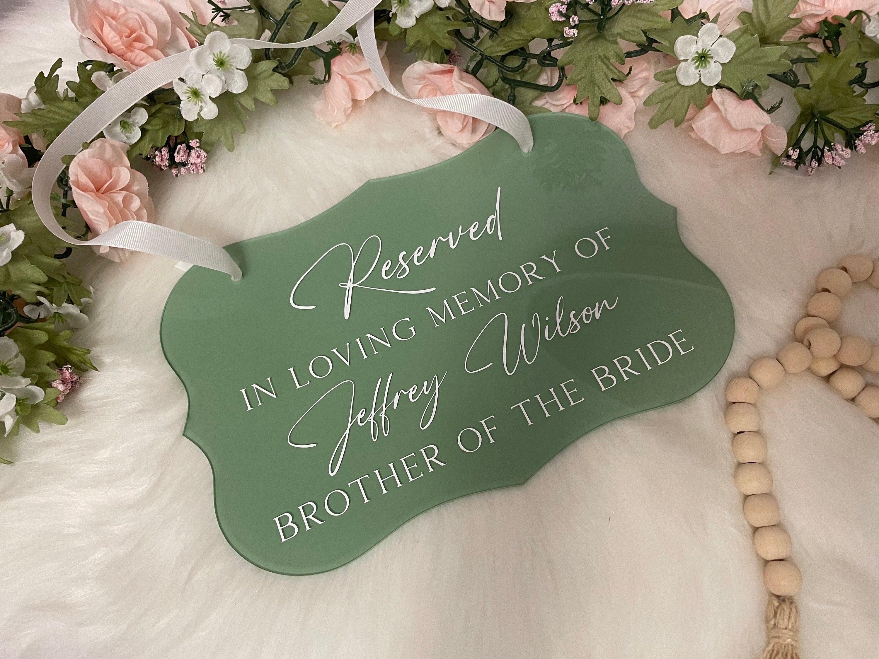 In Loving Memory Sign for Weddings, Reserved Wedding Sign, Memorial ...