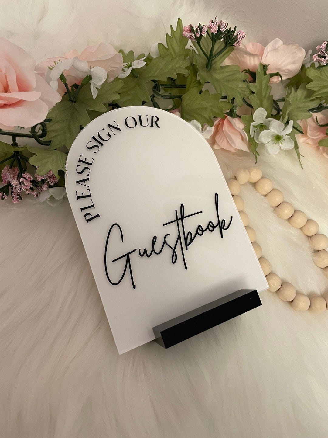 Wedding Guest Book Sign, Arch Acrylic Wedding Sign - Etsy