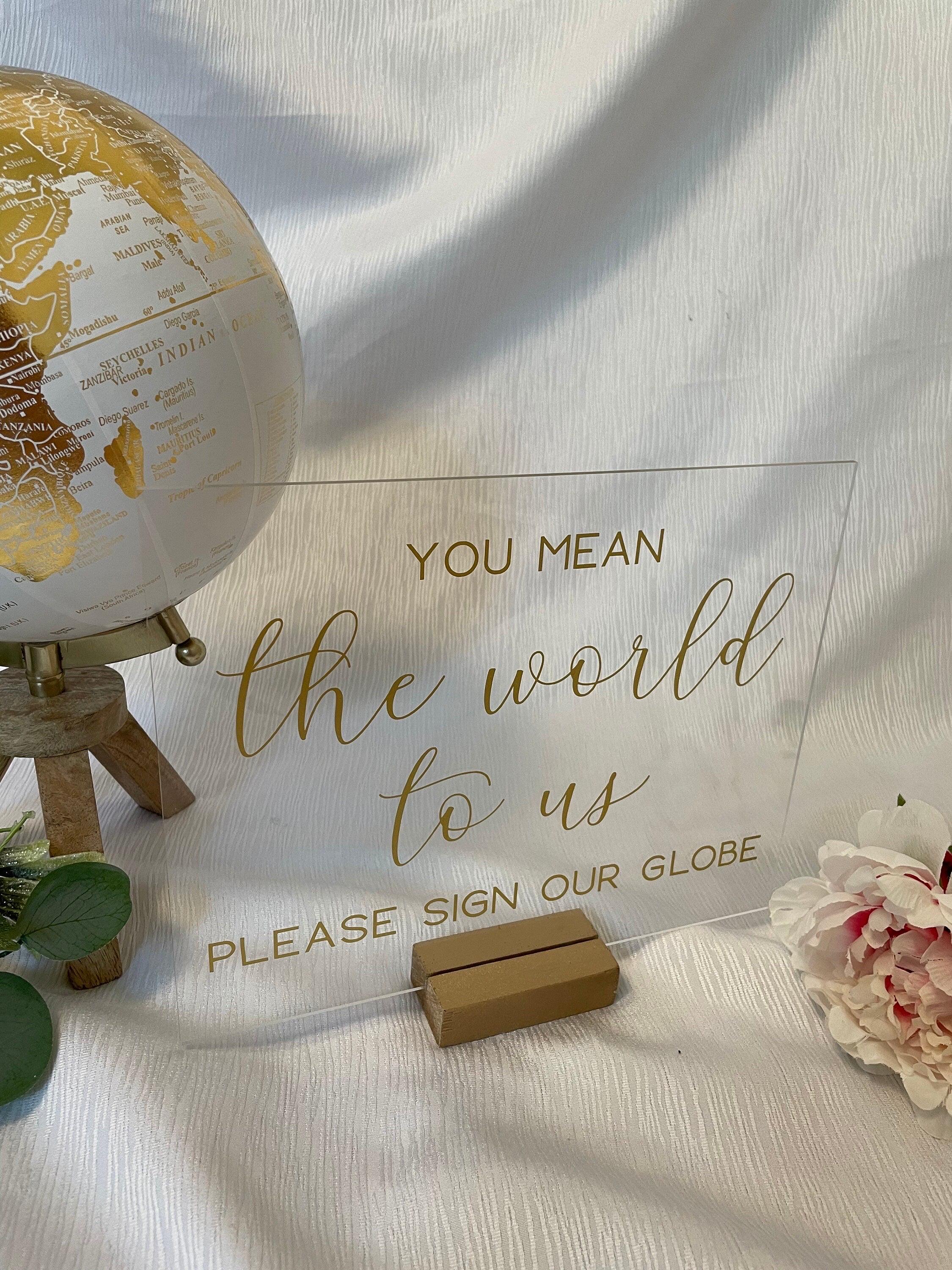 Globe Guestbook Sign, Please Sign Our Globe, You Mean the World to Us ...