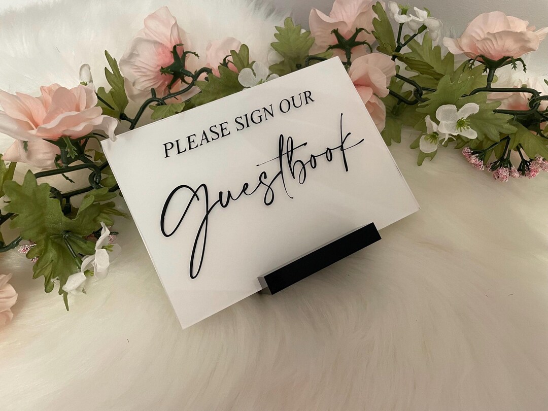 Acrylic Guestbook Sign | Please Sign Our Guestbook | Guestbook Table ...