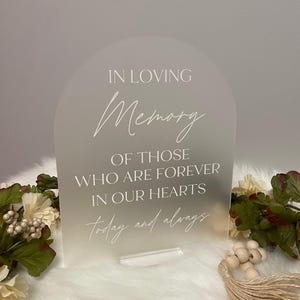 In Loving Memory Sign, in Memory Sign, Memorial Wedding Sign, Reserved ...