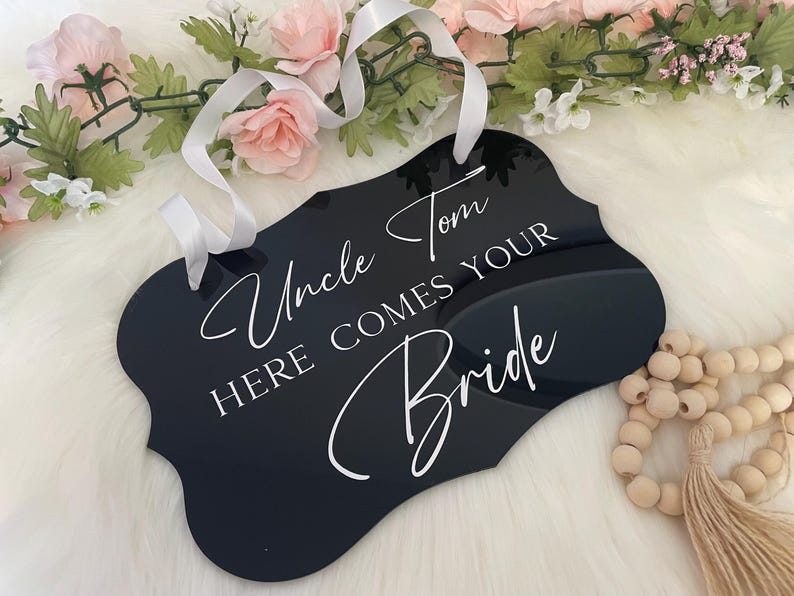 Here Comes the Bride Sign, Ring Bearer Sign, Flower Girl Sign, Wedding ...