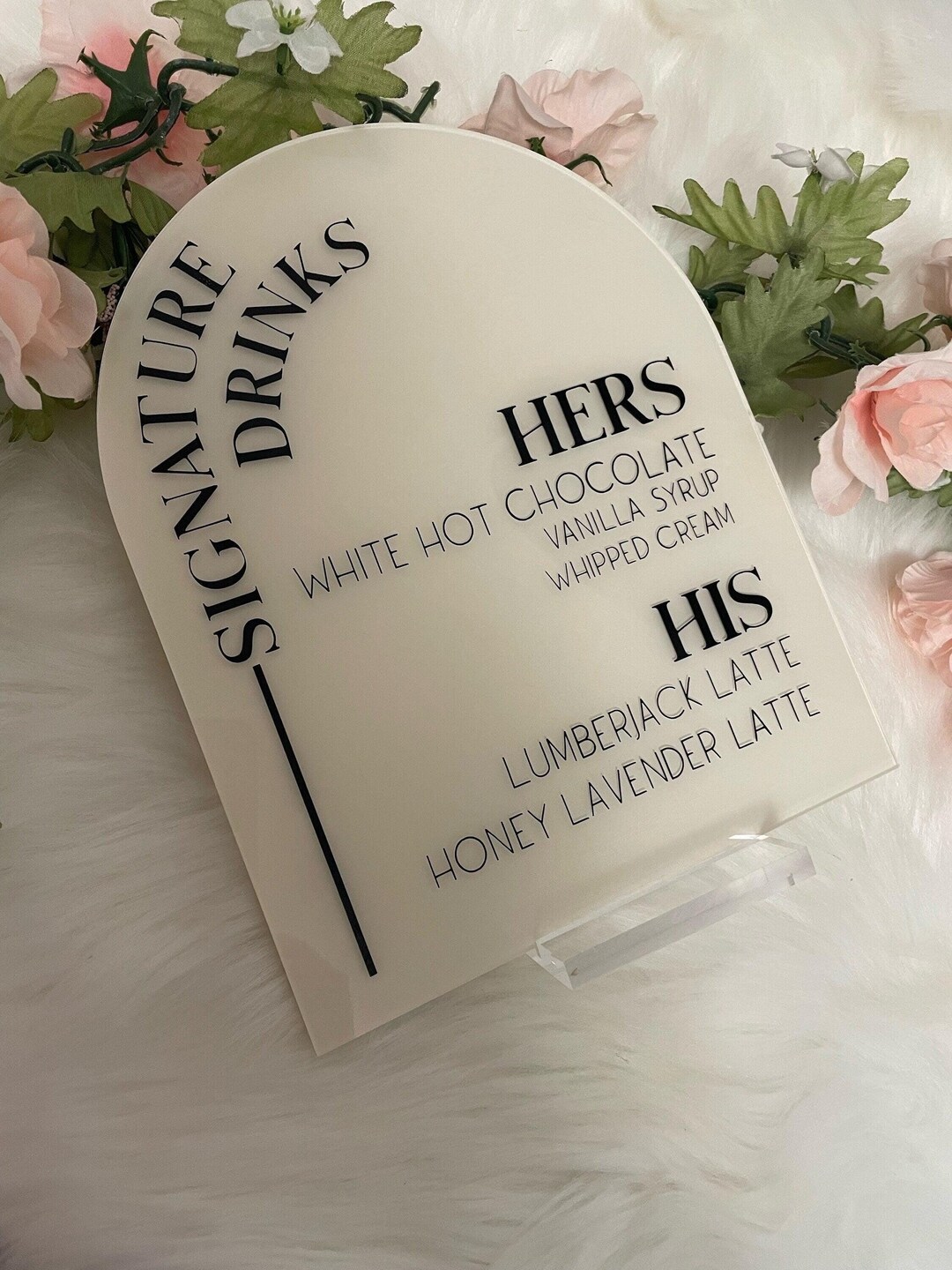 Acrylic Signature Drink Sign | Signature Cocktail Sign | His and Hers ...