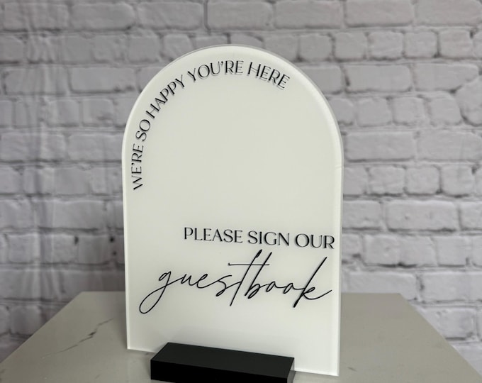 Wedding Guest Book Sign, Arch Acrylic Wedding Sign - Etsy