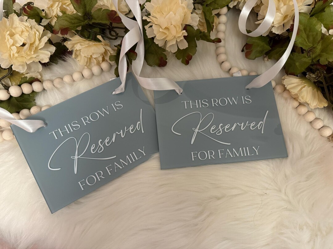 This Row is Reserved Sign | This Seat is Reserved Sign for Wedding ...