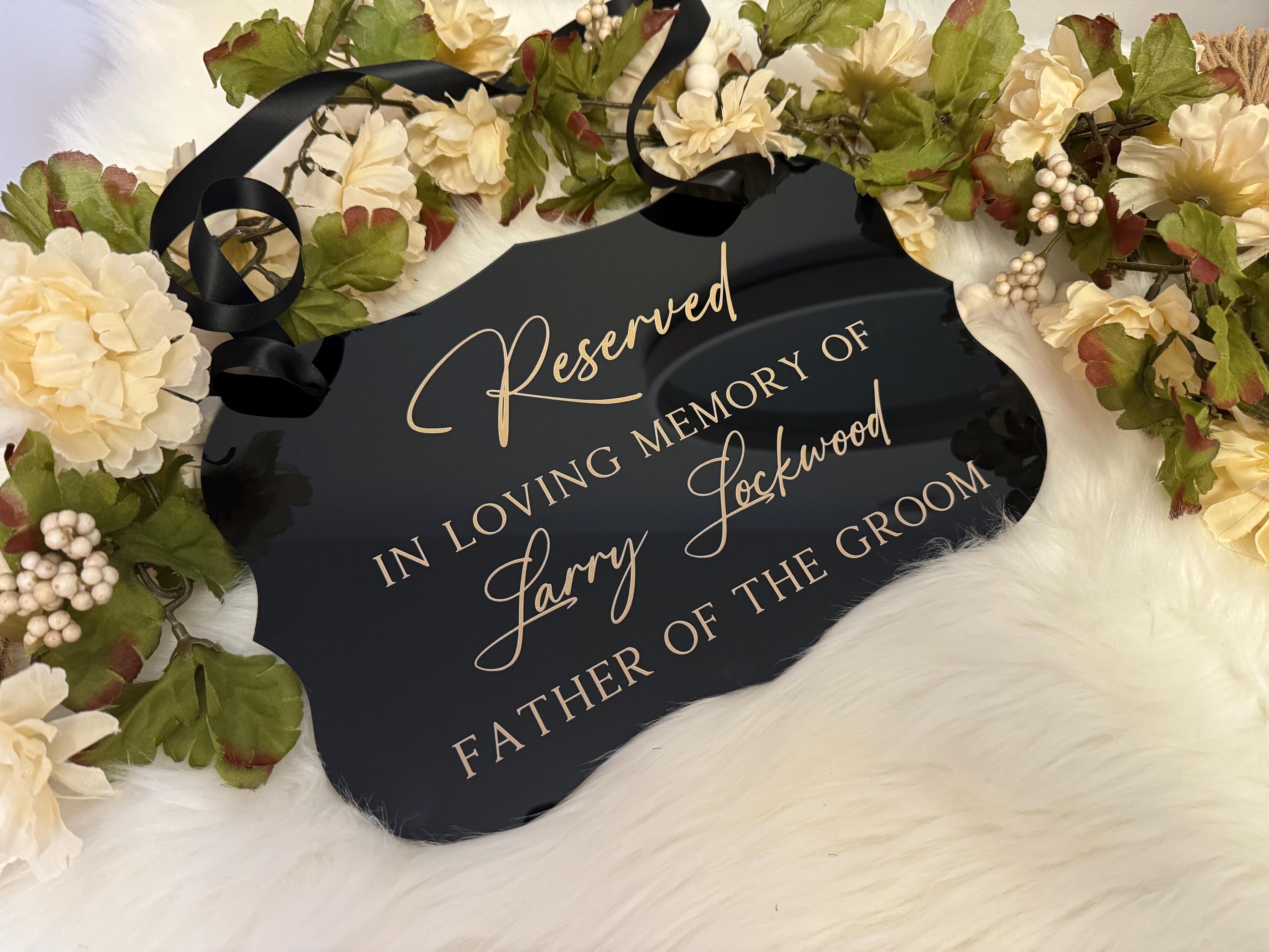 In Loving Memory Sign for Weddings | Reserved Wedding Sign | Memorial Wedding Sign | Wedding ...