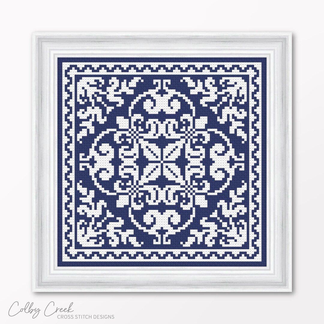 Small Square Sampler, Printable Cross Stitch Pattern, Vintage ...