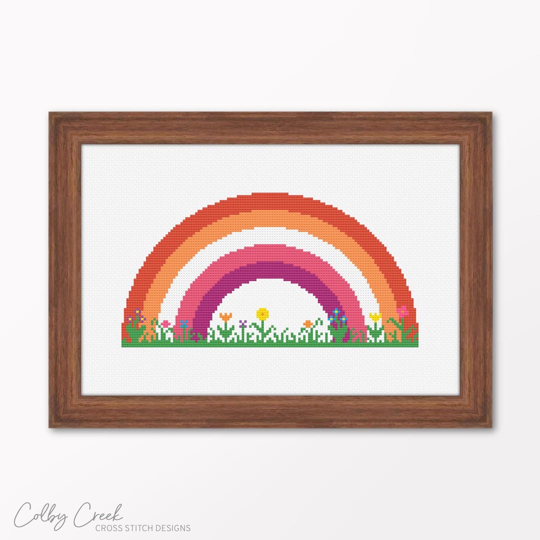 Lesbian Pride Rainbow, Printable Cross Stitch Pattern, Unique Pride ...